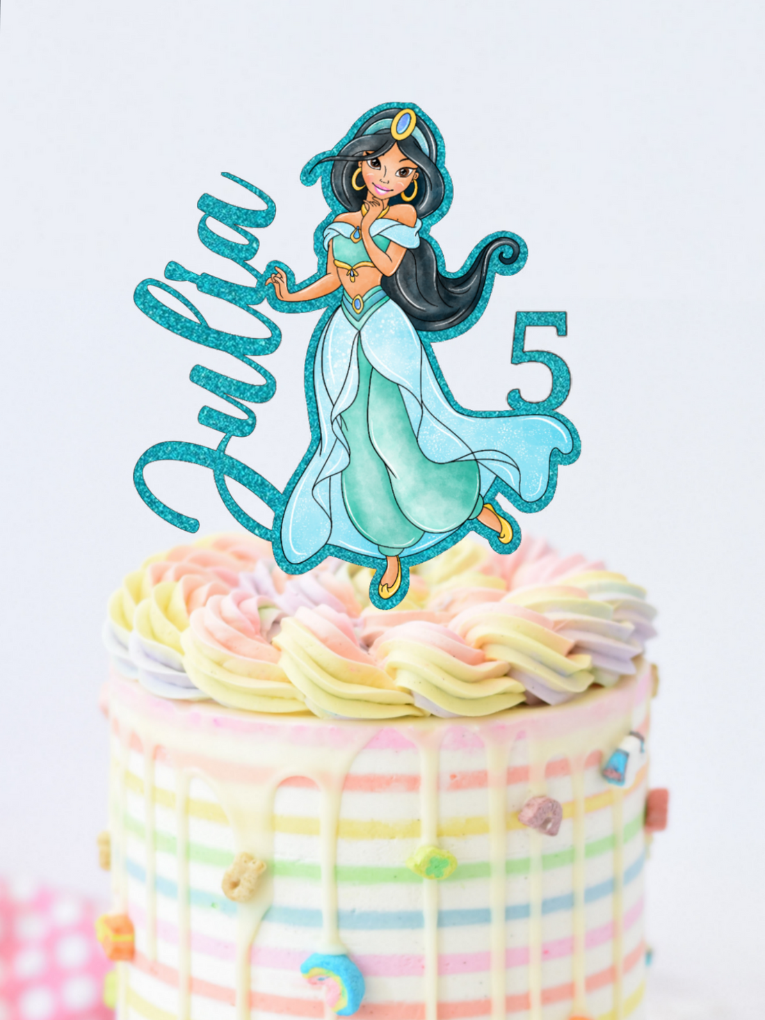 Princess Jasmine Cake Topper | Disney Aladdin Themed | Personalized ...