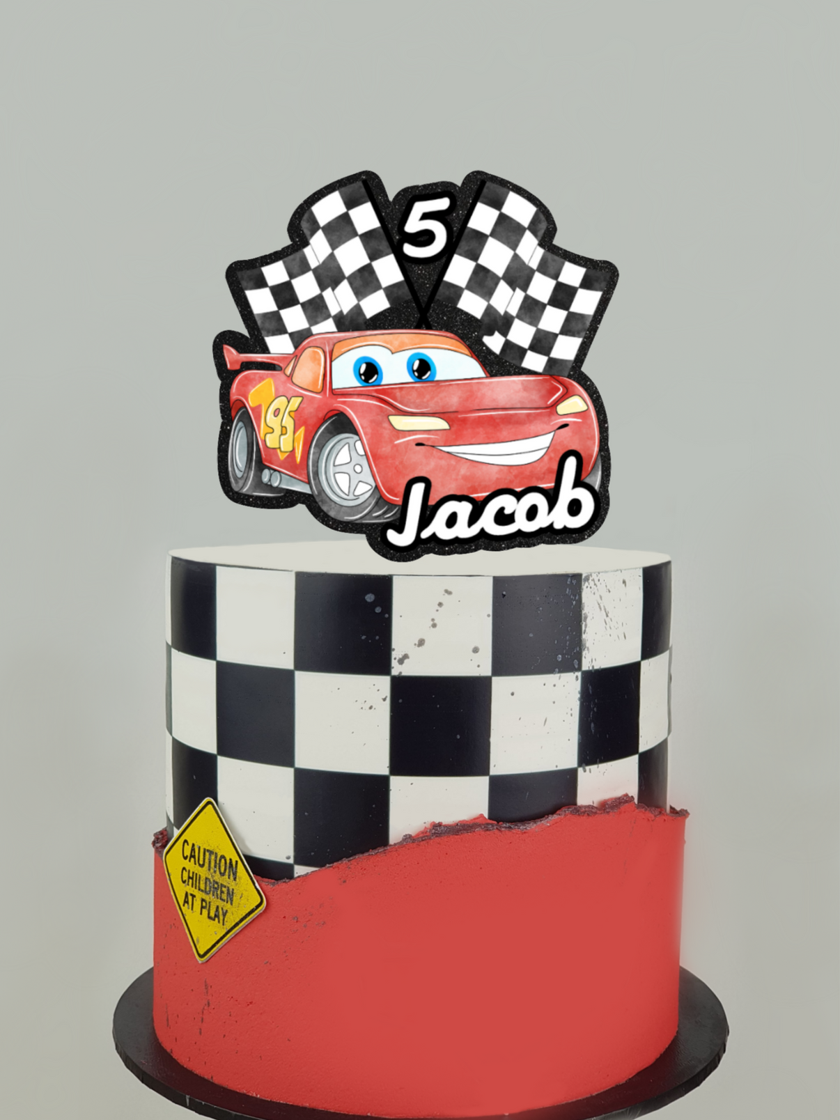 Cars Cake Topper | Lightning McQueen Themed | Personalized Name + Age ...
