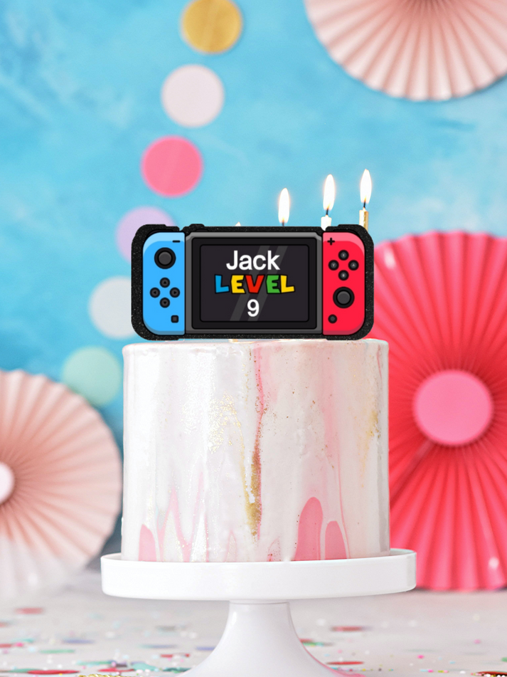 Cake Topper - Nintendo Switch Themed - Personalized Name + Age - Licen ...